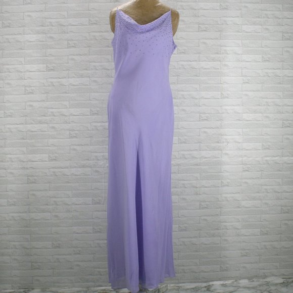 Milano | Dresses | Milano Gown Beaded Cowl Neck Flowy Bridesmaid Slip ...